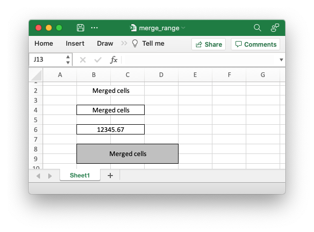 Merging Cells Working With The Rust xlsxwriter Library